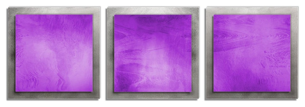 Violet Essence, Modern Purple and Silver Decor, Giclee on Metal ...