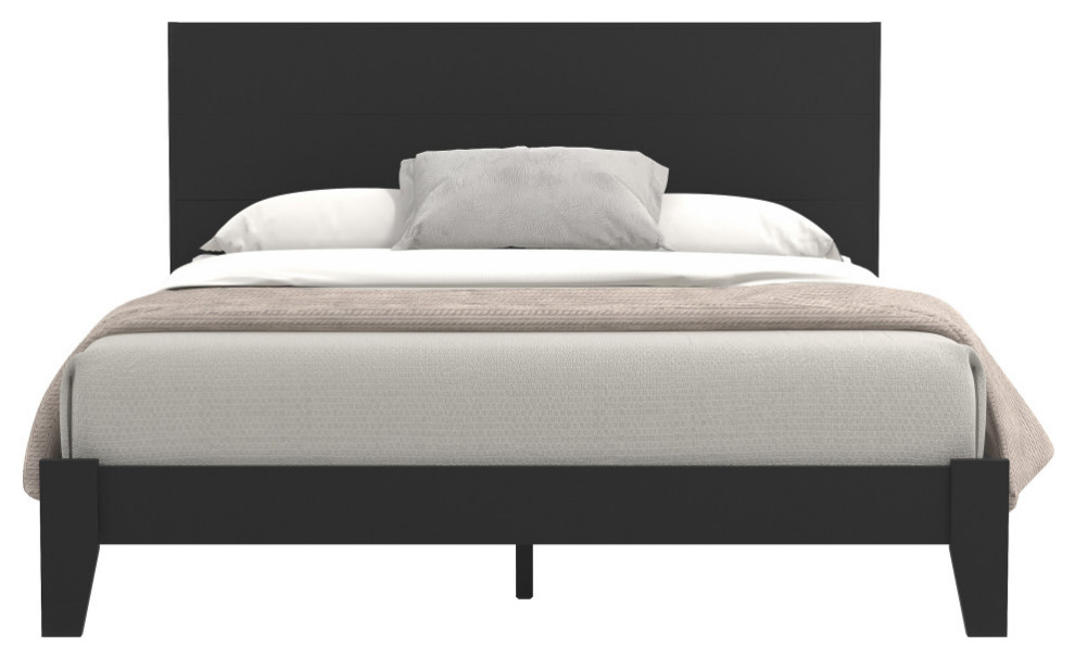 Layton Wood Frame Queen Platform Bed with Headboard - Rustic - Platform ...