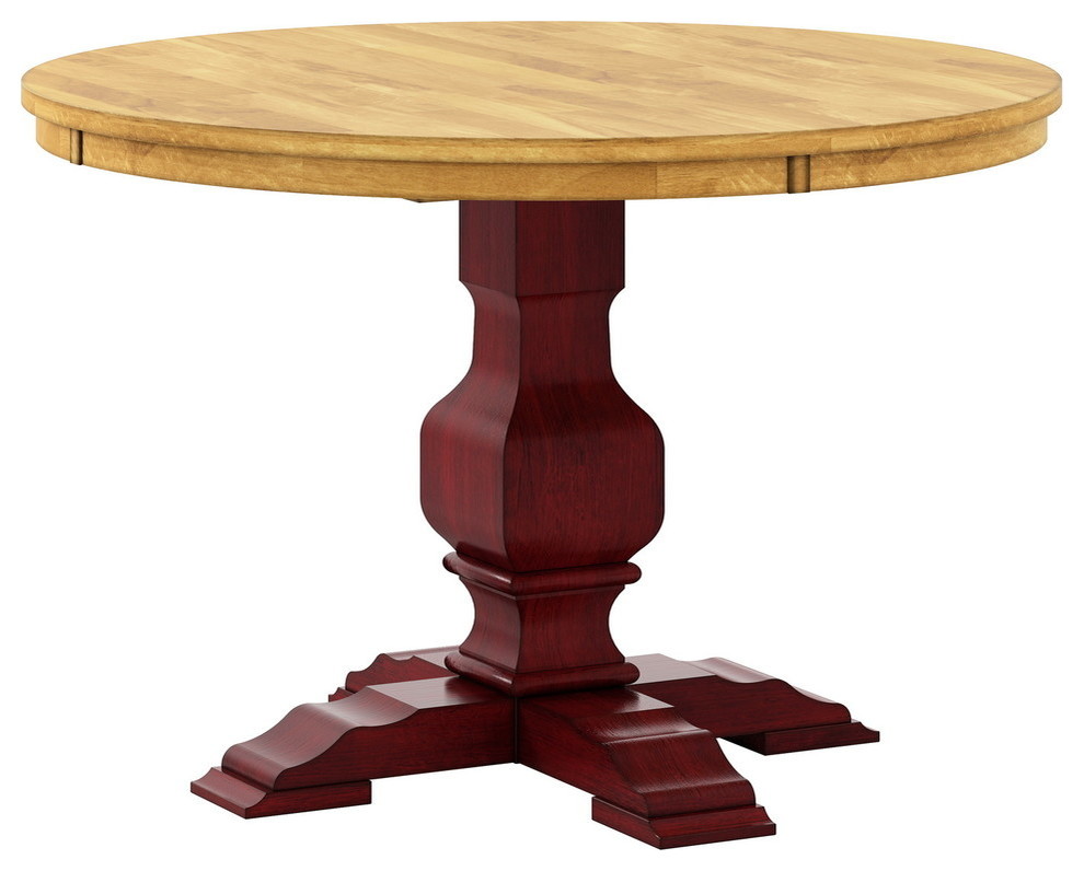 Arbor Hill Two-Tone Round Pedestal Base Dining Table - Traditional ...