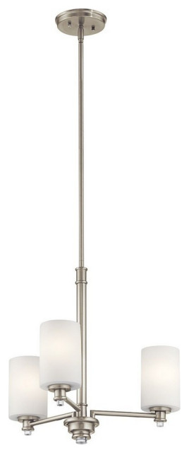 Traditional Three Light Chandelier-Brushed Nickel Finish-LED Lamping ...