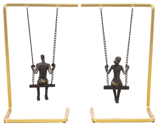 S/2 Swinging People Bookends - Contemporary - Bookends - by Beyond ...
