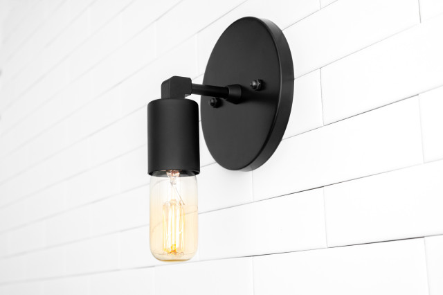 Industrial Minimalist Edison Bulb Wall Sconce - Transitional - Wall ...