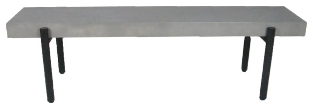 Diane Modern Concrete & Metal Bench - Contemporary - Indoor Benches ...