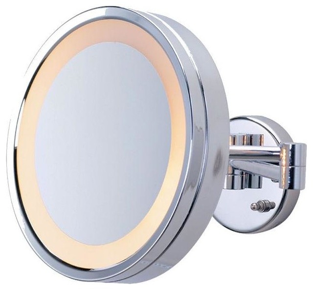 Jerdon HL7CF 9.75-Inch Halo Lighted Wall Mount Mirror with 3x ...