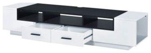 70 inch TV benches modern television stands with black and white finish ...