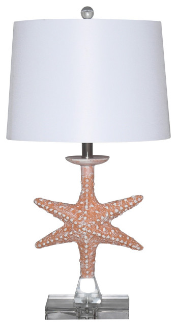 Set of 2 Orange Coastal Starfish Table Lamps - Beach Style - Lamp Sets ...