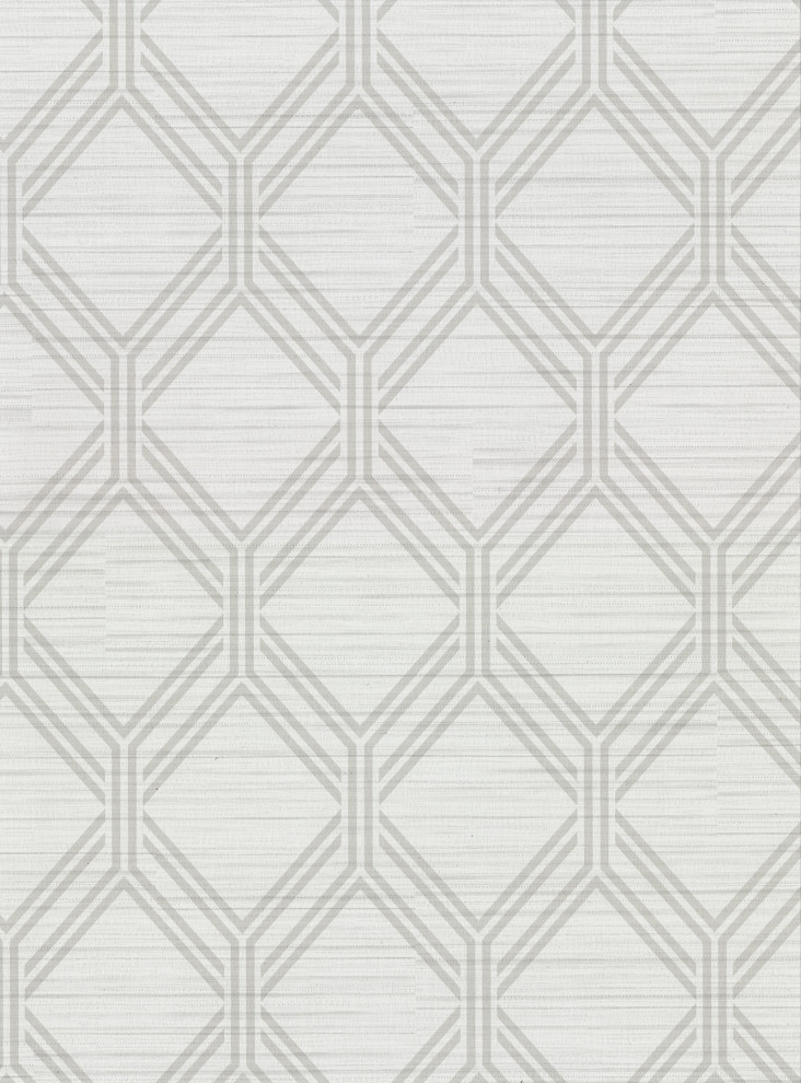 Vaughan Light Gray Geometric Wallpaper, Sample - Contemporary ...