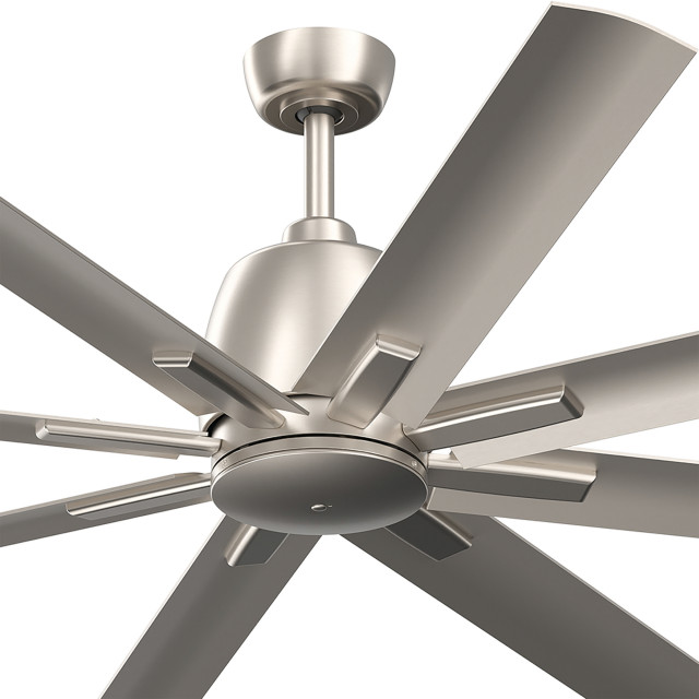 65" 8 Blade Ceiling Fan, Brushed Nickel - Transitional - Ceiling Fans ...