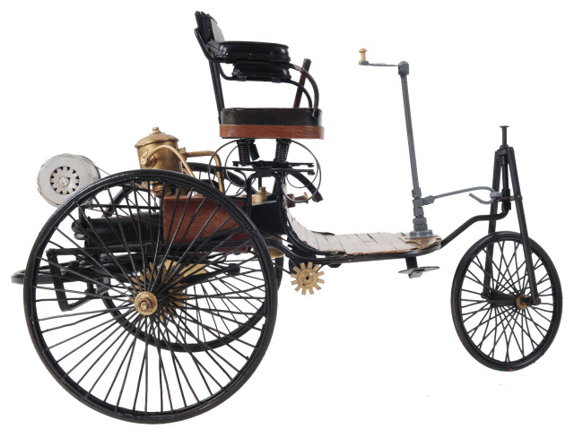 1886 YELLOW & BLACK BENZ CAR Collectible Metal scale model Benz car ...