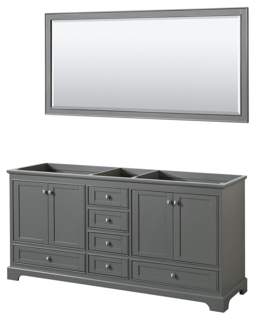 60" Double Bathroom Vanity, Dark Espresso, No Countertop, No Sinks, 58 ...