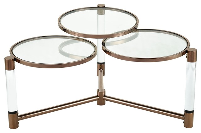 Triple Crown Clear Acrylic Cafe Bronze Plated Stainless Steel Coffee ...