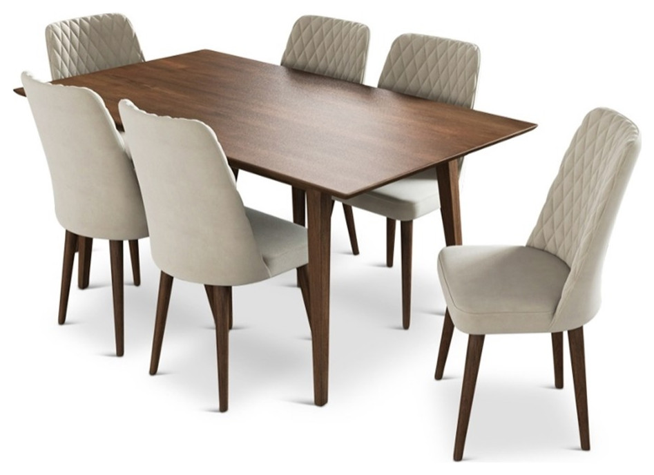 Artem Mid Century Modern 7 Piece Dining Room Set - Midcentury - Dining ...