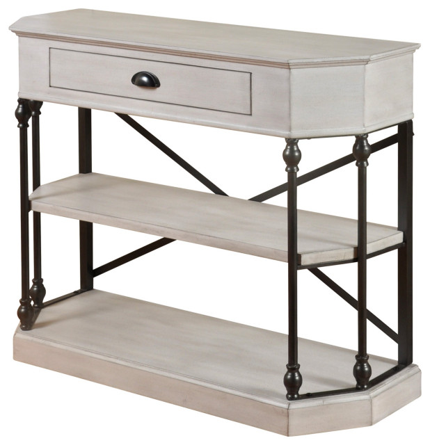 Unique Console Table, Corner Design With Large Drawer & Shelves ...