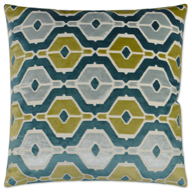 Dellan Pillow - Teal, 24" x 24" - Contemporary - Decorative Pillows ...