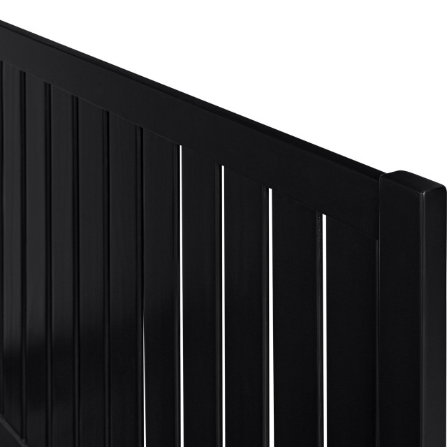 Graham Wooden Platform Bed, Black With 2 Nightstands - Transitional ...