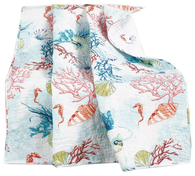 Barefoot Bungalow Sarasota Throw, 50" x 60", Multicolor - Beach Style ...