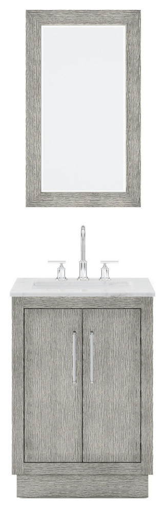 Hugo 24" Sink Carrara Marble Top Vanity Faucet Mirror, HU24CW01GK ...