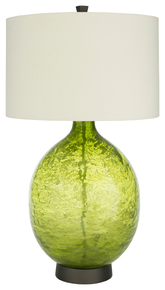 Lulu Midcentury Green Glass Table Lamp - Contemporary - Table Lamps ...
