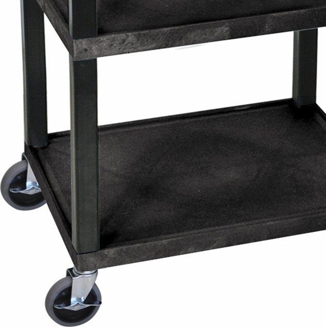 Luxor WT34S 3 Shelves Tuffy Utility Cart, Black, Set of 2 ...