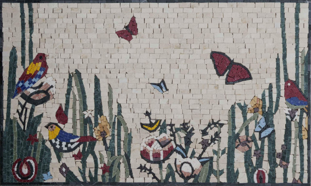 Mosaic Wall Art - Spring Day, 36" x 20" - Contemporary - Tile Murals ...