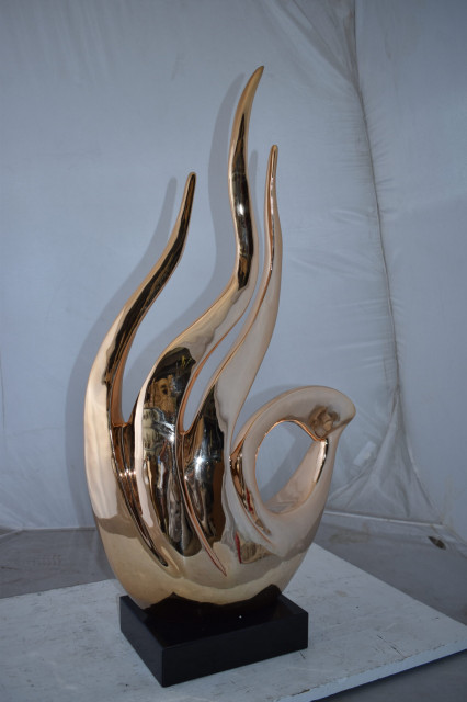 Eclectic Rose Gold Resin Statue Size: 19" x 11" x 36"H - Contemporary ...