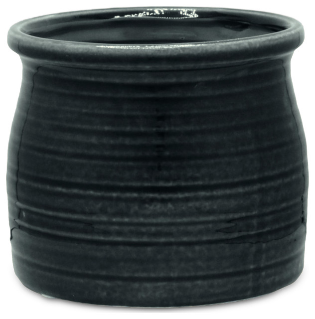 Curved Ceramic Pot - Large & Stylish - Transitional - Indoor Pots And ...