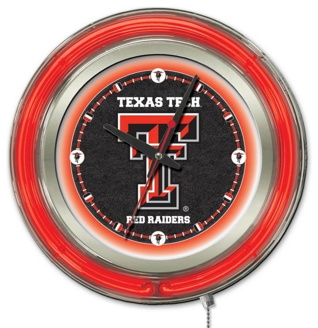 Texas Tech Neon Clock - Contemporary - Wall Clocks - by Holland Bar ...