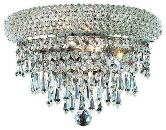 Elegant Primo 2-Light Gold Wall Sconce Clear Royal Cut Crystal ...