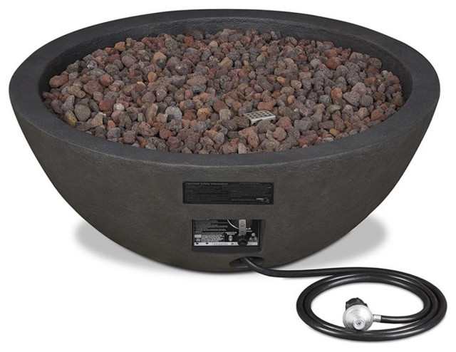 Real Flame Riverside Propane Fire Pit Bowl in Shale - Transitional ...
