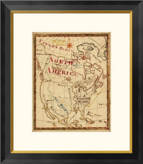 "North America, 1816" Framed Digital Print by Bradford Scott, 23x26 ...