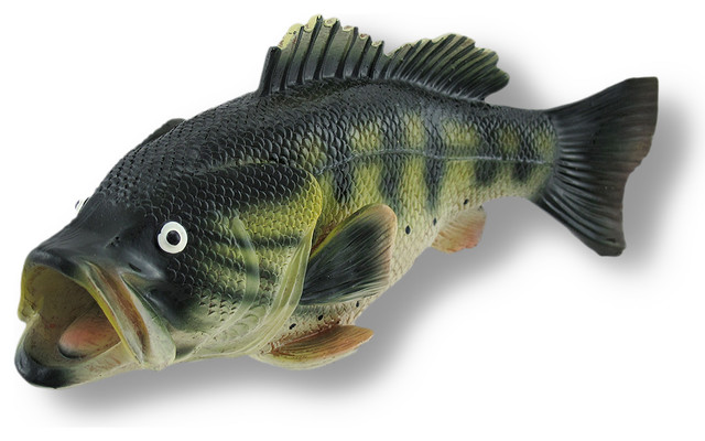 Catch of The Day Large Mouth Bass Fish Coin Bank - Rustic - Piggy Banks ...