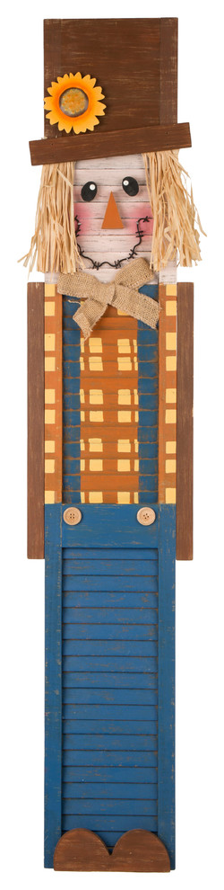 42" Wooden Scarecrow Porch Sign - Farmhouse - Outdoor Holiday ...