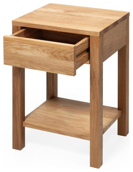 Wooden Bedside Table Tommy, Solid Oak Wood - Transitional - Nightstands ...