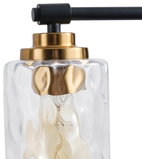 Modern 3-Light Water Ripple Glass Shades Vanity Light for Bathroom ...