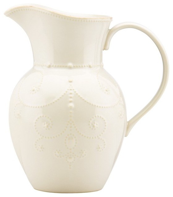French Perle White Large Pitcher - Traditional - Pitchers - by ...