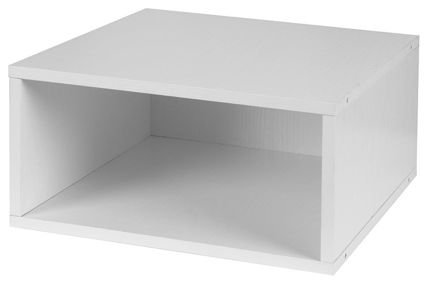 Niche Cubo Half Size Stackable Storage Cube, White Wood Grain ...