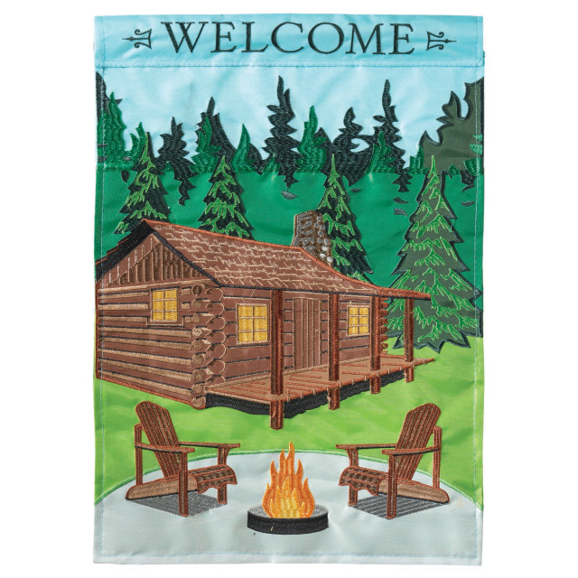 Flg Dapp Welcome Cabin Poly Garden - Flags And Flagpoles - by New and ...