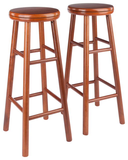 Oakley Swivel Seat Bar Stools, 2-Pc Set, Cherry - Transitional - Bar ...