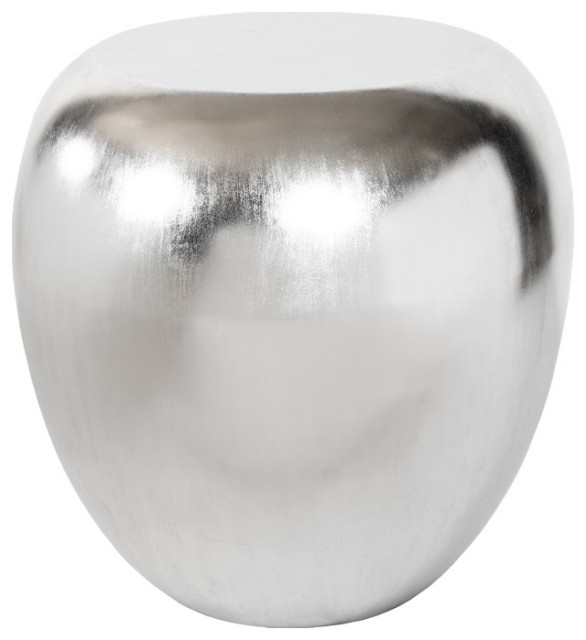 River Stone Side Table, Silver Leaf, 24x24x24"h - Contemporary - Side ...