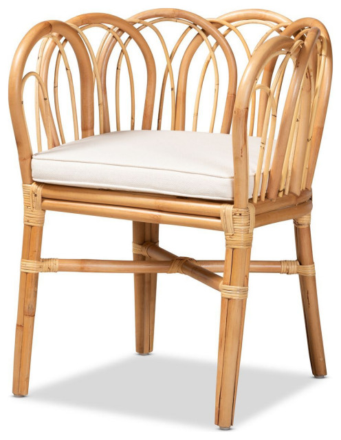 Baxton Studio Melody Natural Rattan Dining Chair - Tropical - Dining ...