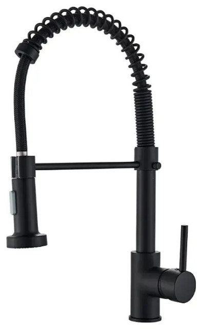 Solid Brass Pull Out Spring Spout Kitchen Faucet - Contemporary ...