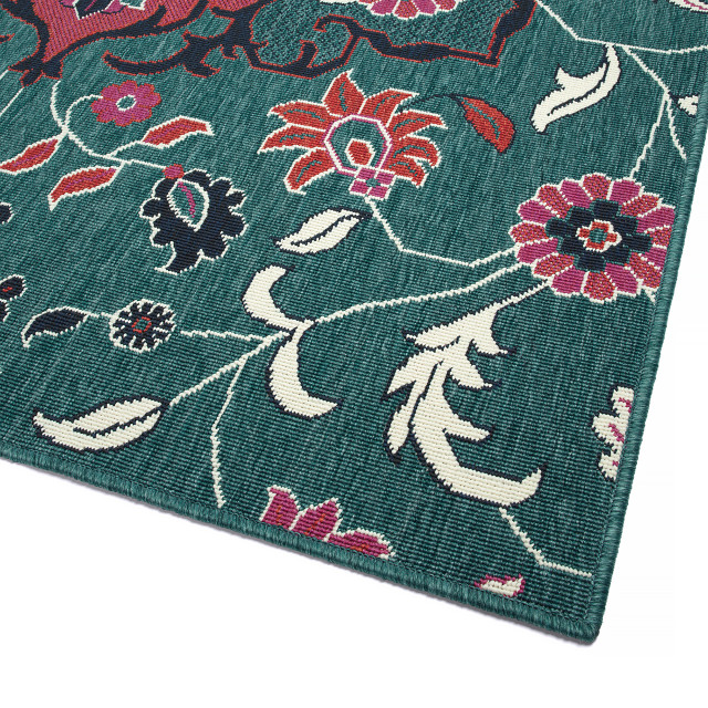 Kaleen Bitki Collection Dark Teal Area Rug 7'10x10'10" - Mediterranean ...