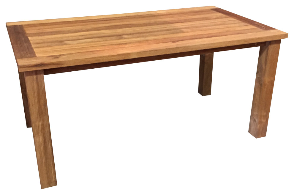 Reclaimed Teak Rectangular Table, Natural, 6-seater - Transitional - Outdoor Dining Tables - by ...