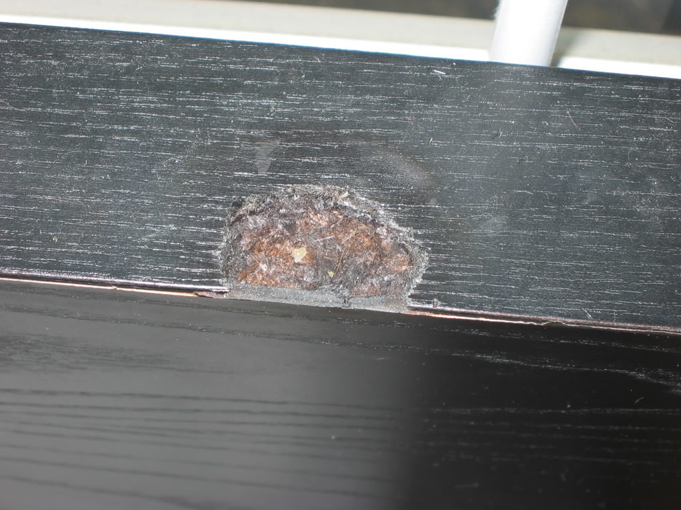 Repairing burnt spot on IKEA bed (pics)