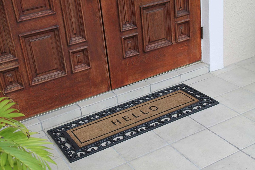 A1HC Natural Coir and Rubber Large Door Mat, 18"X48" - Contemporary ...