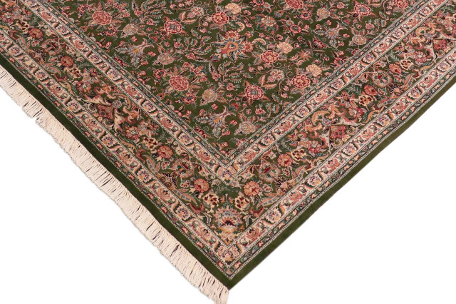 Pak Persian Manda Green/Beige Wool Rug 8'2'' x 10'1'', 8'2'' x 10'1 ...