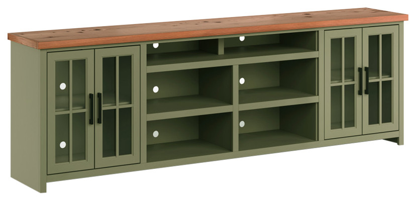 Legends Home Vineyard 96" TV Stand for TVs up to 100", Sage & Fruitwood ...