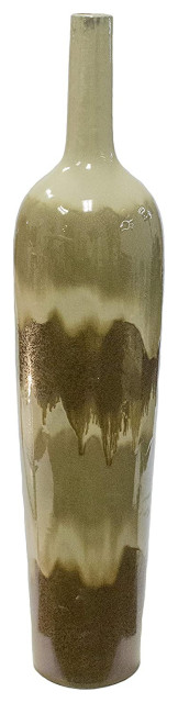 Ceramic Multi Tone Bottle Vase With Long Neck and Small Mouth ...