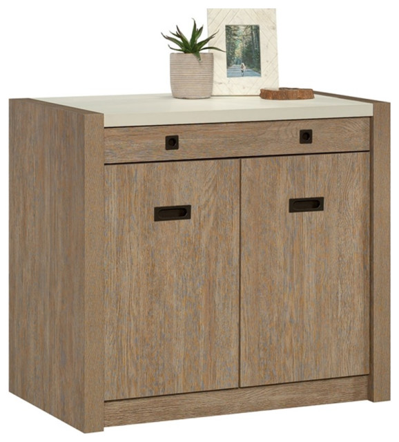 Sauder Dixon City Engineered Wood Library Base in Brushed Oak Finish ...