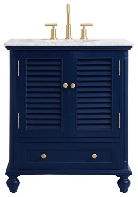 Elegant VF30530BL 30"Single Bathroom Vanity, Blue - Traditional ...